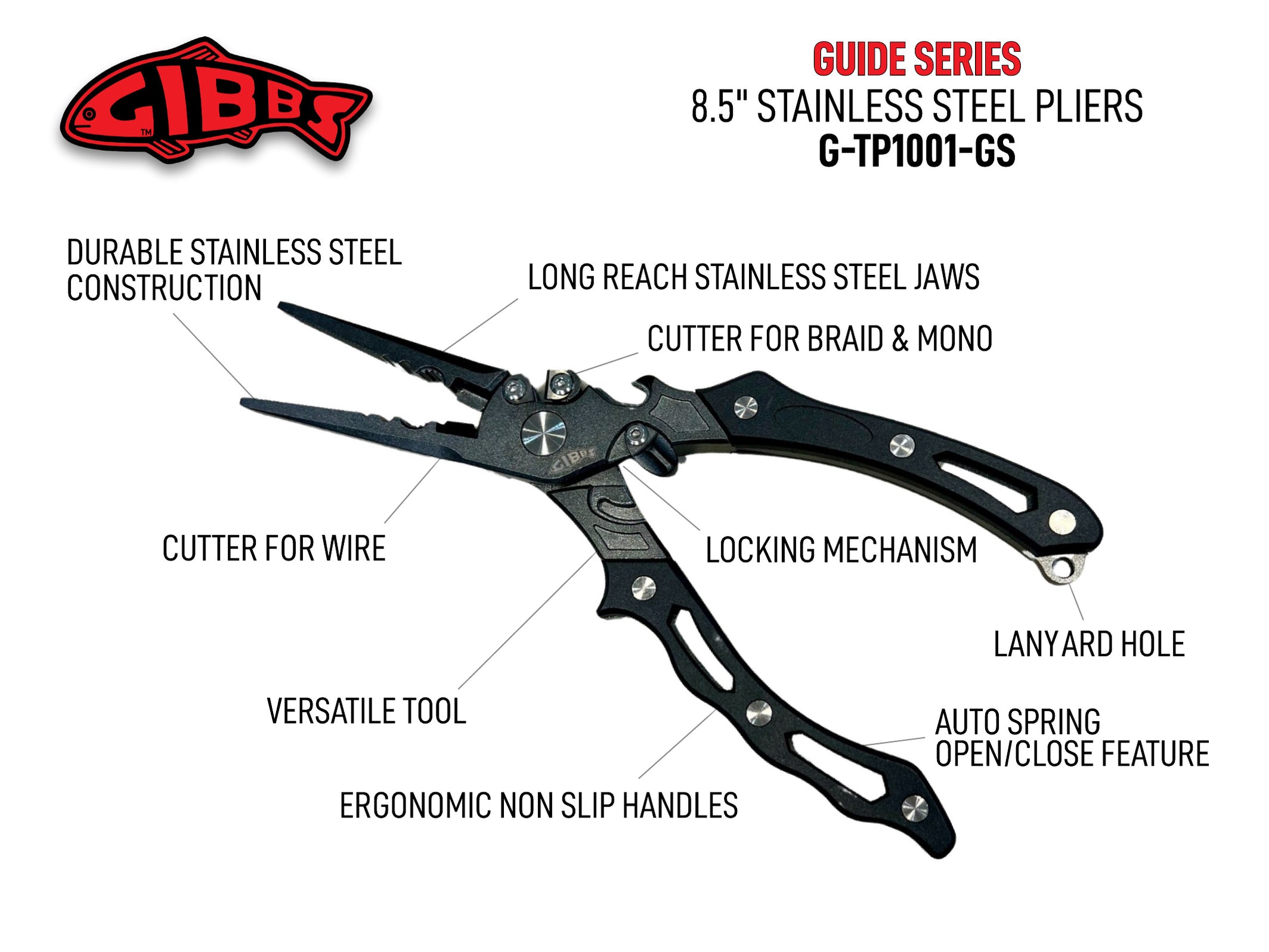 Gibbs Guide Series Stainless Steel Pliers — Gibbs Fishing
