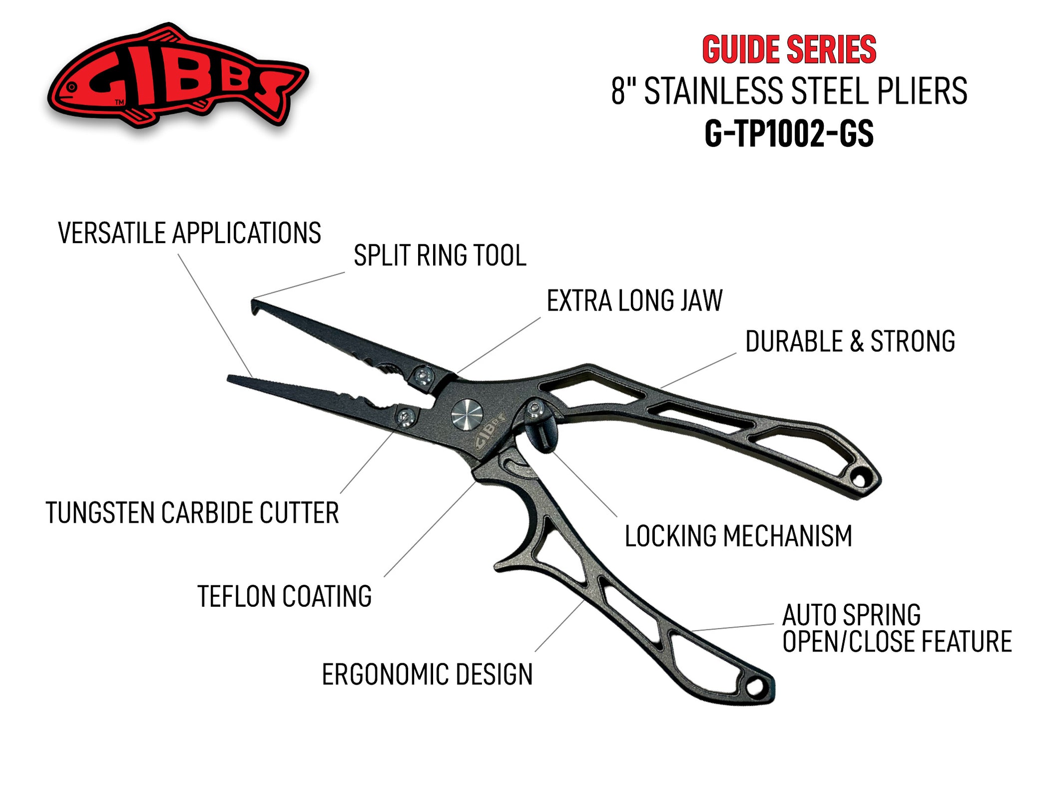 Gibbs Guide Series Stainless Steel Pliers — Gibbs Fishing